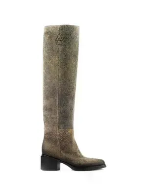 Elena Iachi E4415 Shanti Squared-toe Knee-high Boots - Brown
