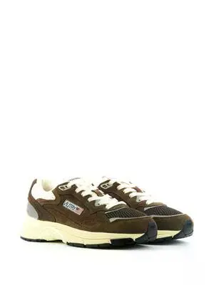 AUTRY Hyperway Suede-panel Low-top Sneakers - Brown