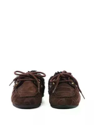 TORAL SHOES Blanche Croc-effect Shearling-lined Mules