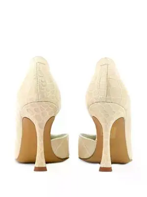 PAUL WARMER Crocodile-effect D'orsay Pumps
