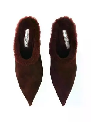 GUGLIELMO ROTTA Shearling-trim Suede Mules
