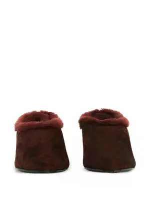GUGLIELMO ROTTA Shearling-trim Suede Mules