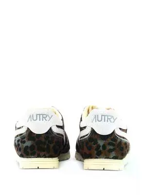 AUTRY Windspin Leopard-print Sneakers - Grey