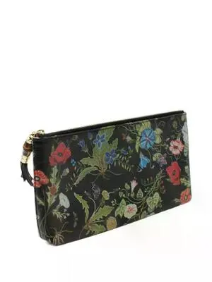 Gucci Flora Busta Grande Bamboo Clutch Bag