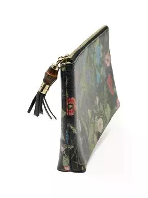 Gucci Flora Busta Grande Bamboo Clutch Bag