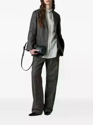 Paul Smith Charcoal Donegal Wool Straight-leg Trousers