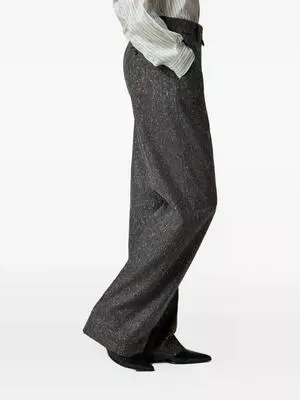 Paul Smith Charcoal Donegal Wool Straight-leg Trousers