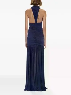 Christopher Esber Orion Ruched Halterneck Maxi Dress - Blue