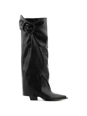 Elena Iachi Buckle-detail Knee-high Boots - Black
