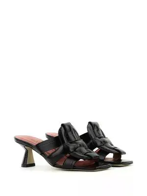 MOROBÉ Crocodile-embossed Leather Heeled Sandals