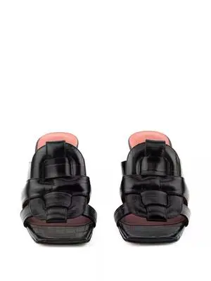 MOROBÉ Crocodile-embossed Leather Heeled Sandals