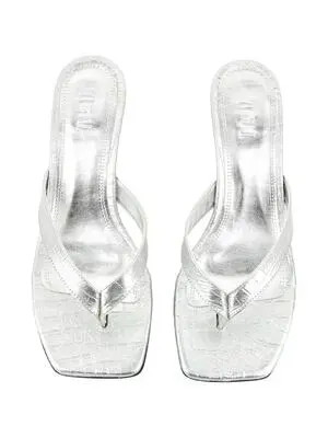TORAL SHOES Rocio Croc-effect Leather Heeled Sandals