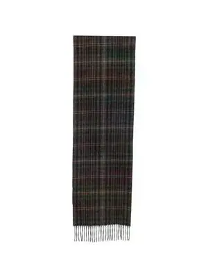 Paul Smith Check-pattern Fringed Scarf - Grey