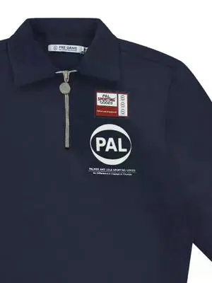 PAL Pre Game Logo-print Half-zip Sweatshirt - Blue
