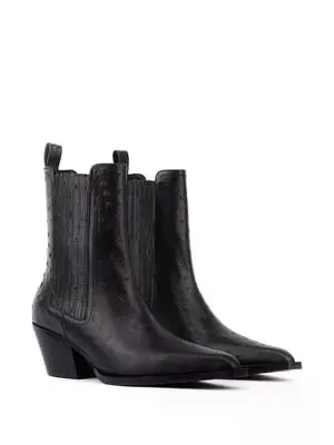 Lola Cruz Solenne Ostrich-effect Leather Boots