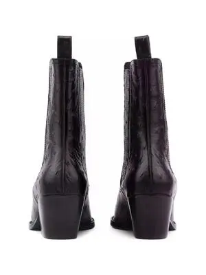 Lola Cruz Solenne Ostrich-effect Leather Boots
