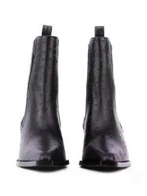 Lola Cruz Solenne Ostrich-effect Leather Boots