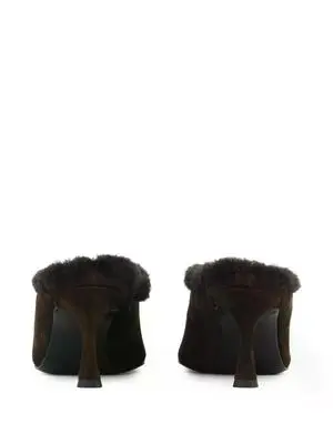 GUGLIELMO ROTTA Shearling-trim Suede Mules