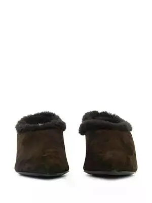 GUGLIELMO ROTTA Shearling-trim Suede Mules