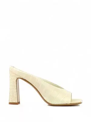 PAUL WARMER Crocodile-embossed Leather Mules