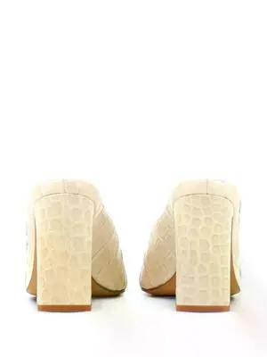 PAUL WARMER Crocodile-embossed Leather Mules