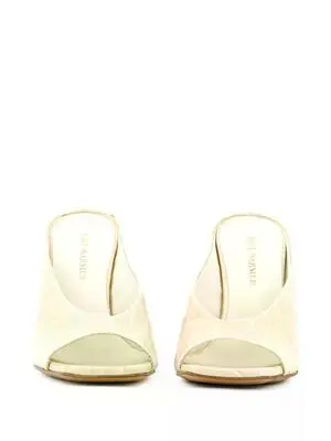 PAUL WARMER Crocodile-embossed Leather Mules
