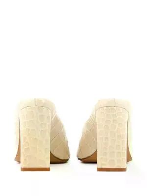 PAUL WARMER Crocodile-embossed Leather Mules