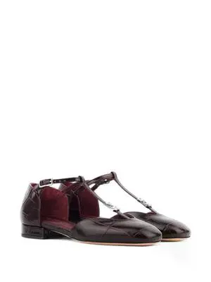 MOROBÉ Florence Crocodile-embossed Leather Mary-jane Pumps