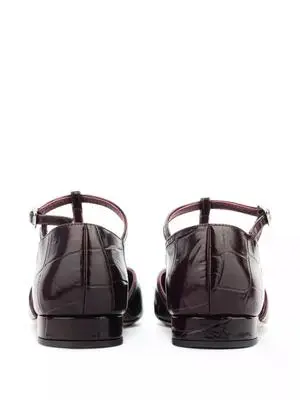MOROBÉ Florence Crocodile-embossed Leather Mary-jane Pumps