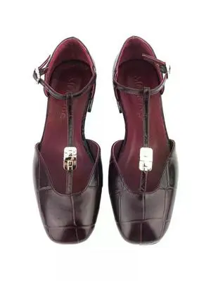 MOROBÉ Florence Crocodile-embossed Leather Mary-jane Pumps