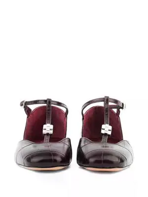 MOROBÉ Florence Crocodile-embossed Leather Mary-jane Pumps