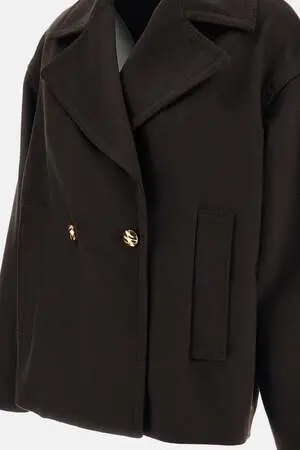 Max Mara Double-breasted Pure Wool Drap Peacoat - Multicolor