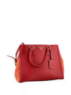 Prada Bicolor Lux Convertible Open Saffiano Leather Medium Tote Bag