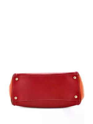 Prada Bicolor Lux Convertible Open Saffiano Leather Medium Tote Bag