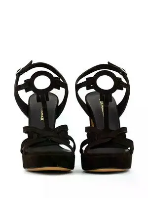 PAUL WARMER Suede Platform Sandals - Brown