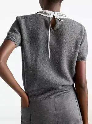 Prada Short-sleeved Wool And Cashmere Sweater