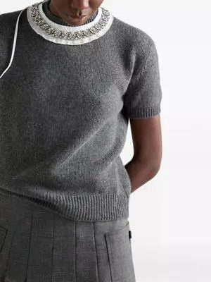 Prada Short-sleeved Wool And Cashmere Sweater