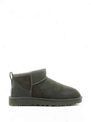 UGG Classic Ultra Mini Leather Ankle Boots - Grey