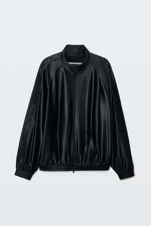 Alexander Wang Emboss Logo Panel Track Jacket - Black