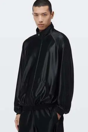Alexander Wang Emboss Logo Panel Track Jacket - Black