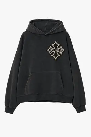 OTHER UK Icon Patch Vintage Issue Oversized Hoodie Vintage - Black