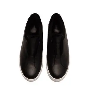 FURSHO Classic Shearling-lined Slip-on Trainers - Black