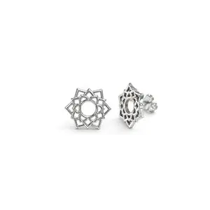 THE JEWELLERY STORE LONDON Crown /sahastrara Chakra Stud Earrings In Sterling - Silver