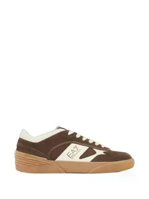 EA7 Contrasting-panel Leather Sneakers