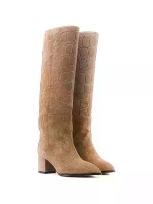 TORAL SHOES Country Crocodile-effect Suede Boots