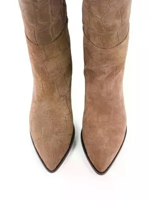 TORAL SHOES Country Crocodile-effect Suede Boots