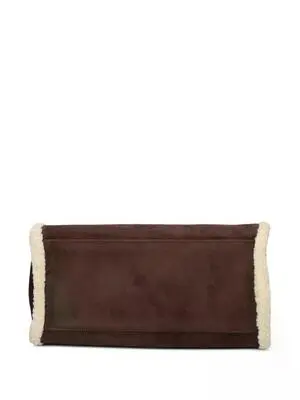 Armani Exchange Shearling-trim Logo-plaque Tote Bag