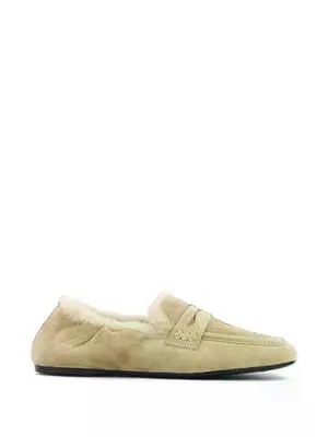 GUGLIELMO ROTTA Shearling-lined Suede Loafers - Neutrals