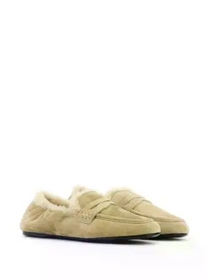GUGLIELMO ROTTA Shearling-lined Suede Loafers - Neutrals