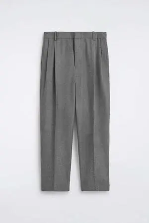 COS Pleated Wool Relaxed-fit Straight-leg Pants - Gray